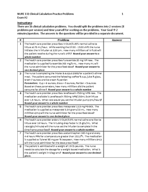 IV Fluid Calculations key - IV Fluid Calculations KEY Infusion Rate The ...