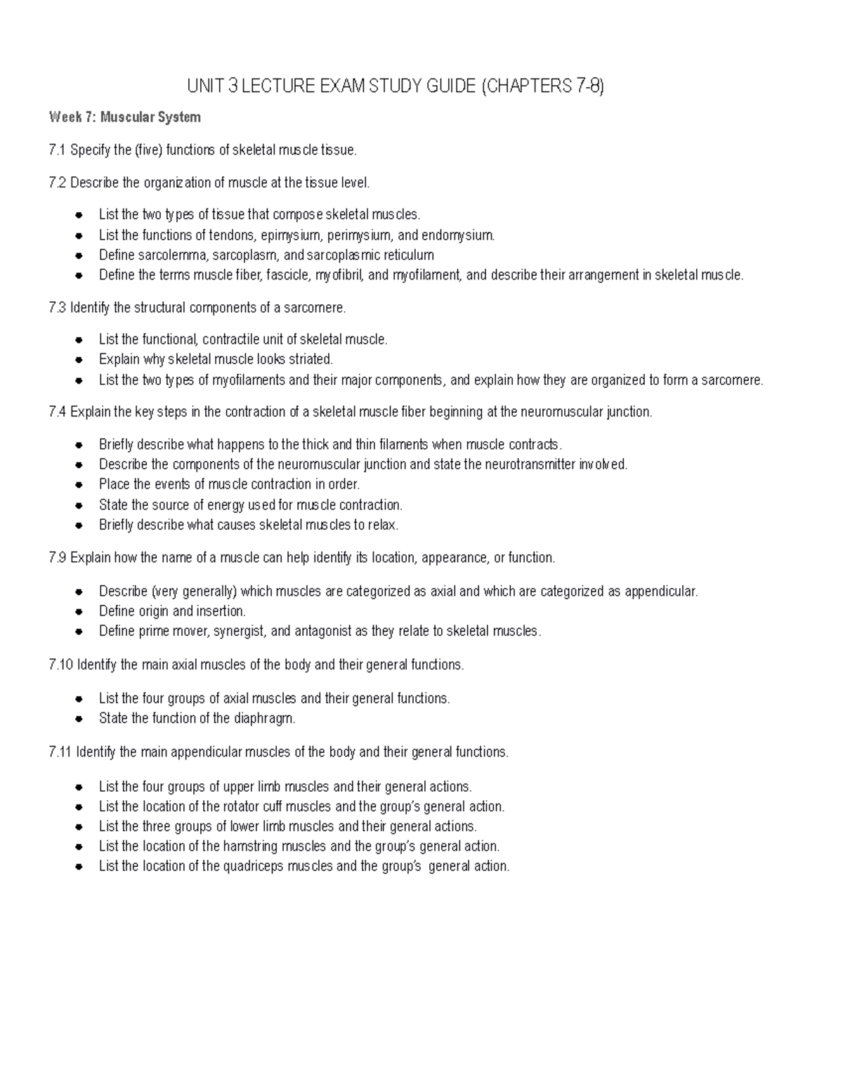 Unit 3 Lecture Exam Study Guide - UNIT 3 LECTURE EXAM STUDY GUIDE ...