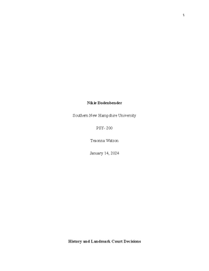 Article review - 1 Nikie Bodenbender Southern New Hampshire University ...