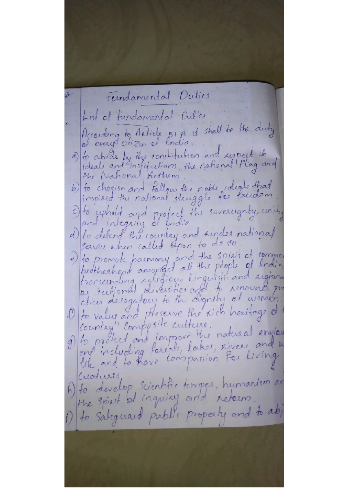 Fundamental duties pdf - Political Science - Studocu