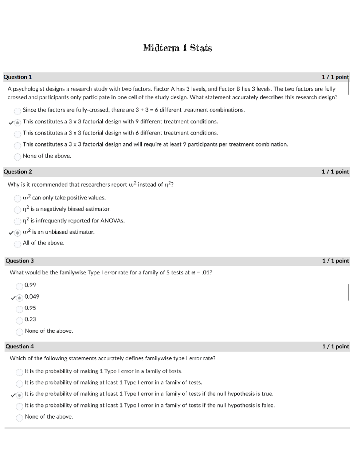 Midterm 1 Stats - Psyc 305 - Midterm 1 Stats - Studocu