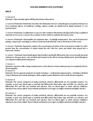 HES 032 AK SAS 13-15 - HES 032 ANSWER KEY (LECTURE) SAS 13 Answer: C ...