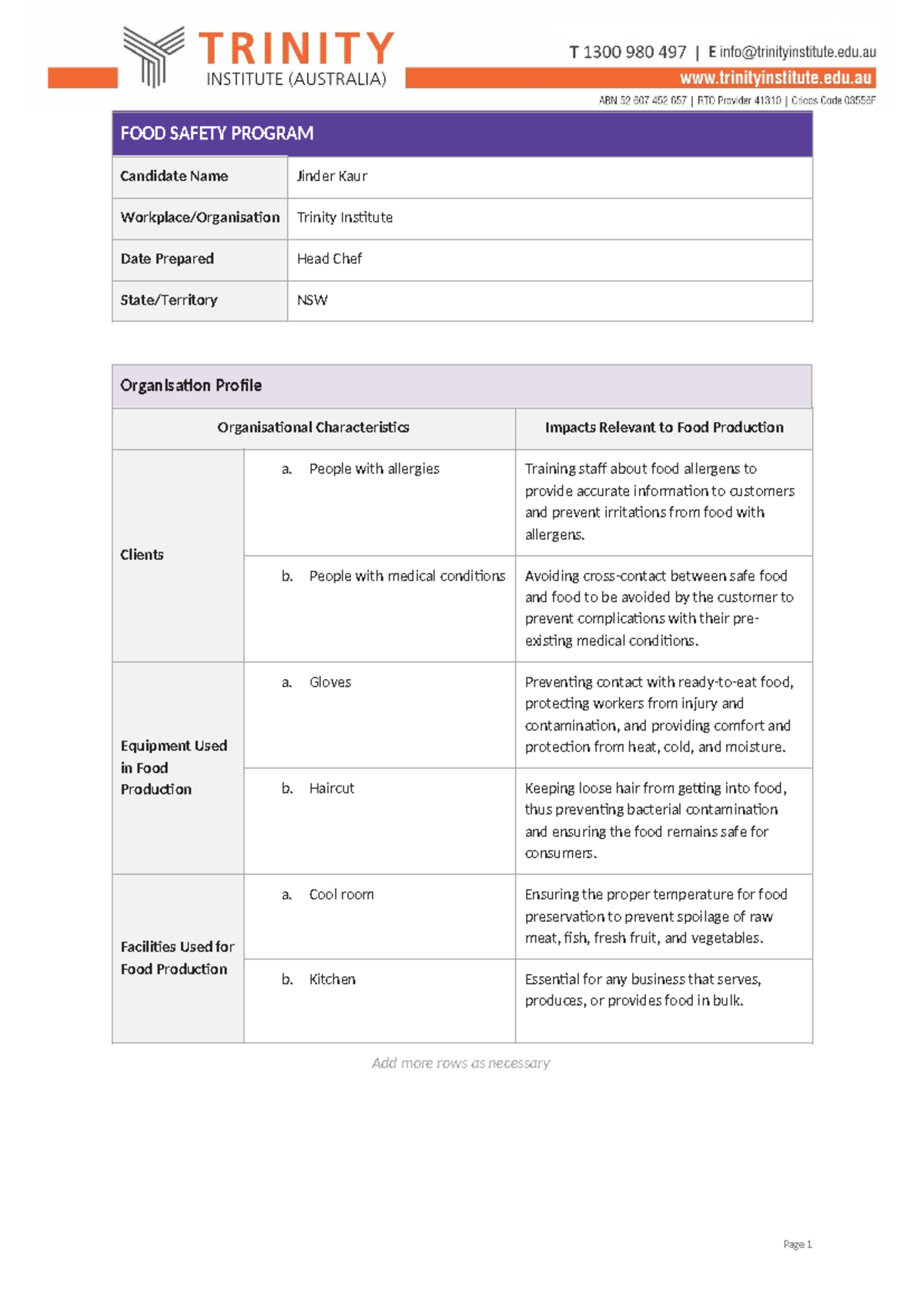 Task 9 Updated Food-Safety-Program-Draft-Template - FOOD SAFETY PROGRAM ...