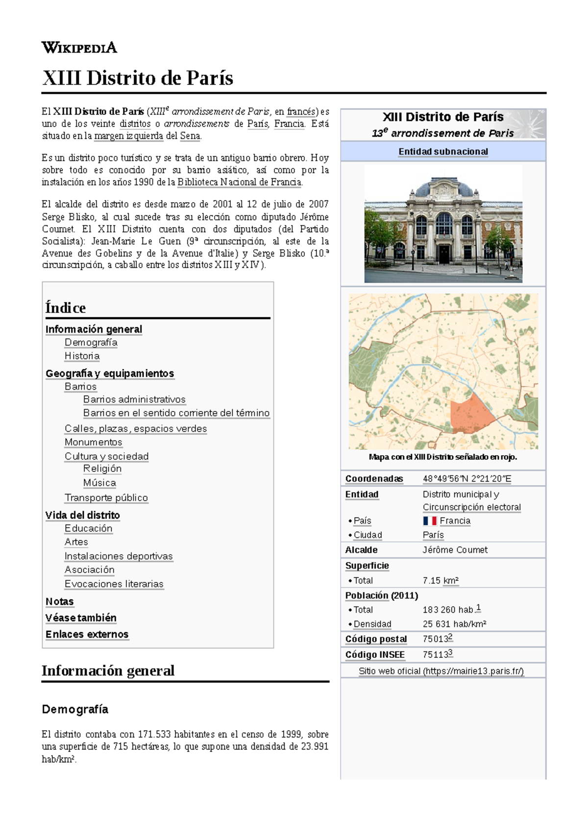 XIII Distrito de París - Docuemento - XIII Distrito de París 13 e ...