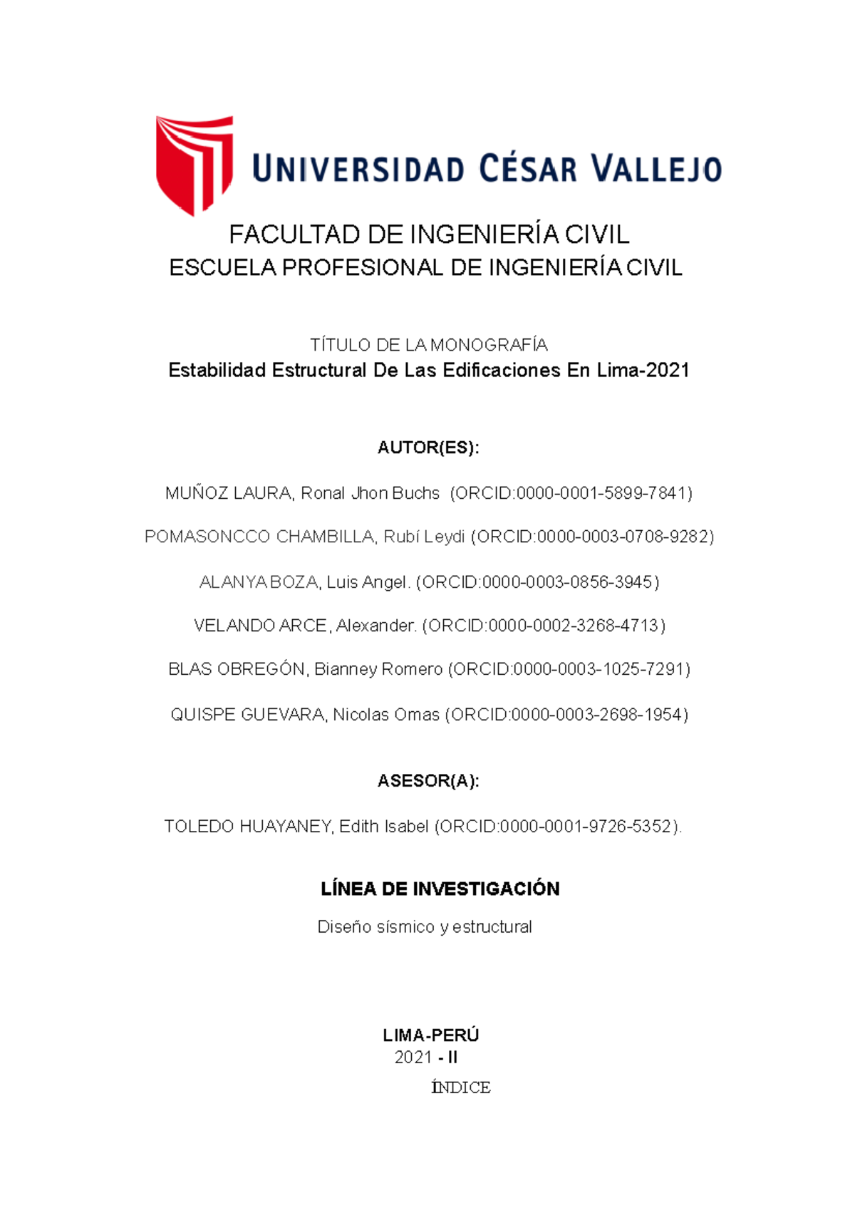 Trabajo DE Investigación - Estructuras y Cargas - UCV - StuDocu