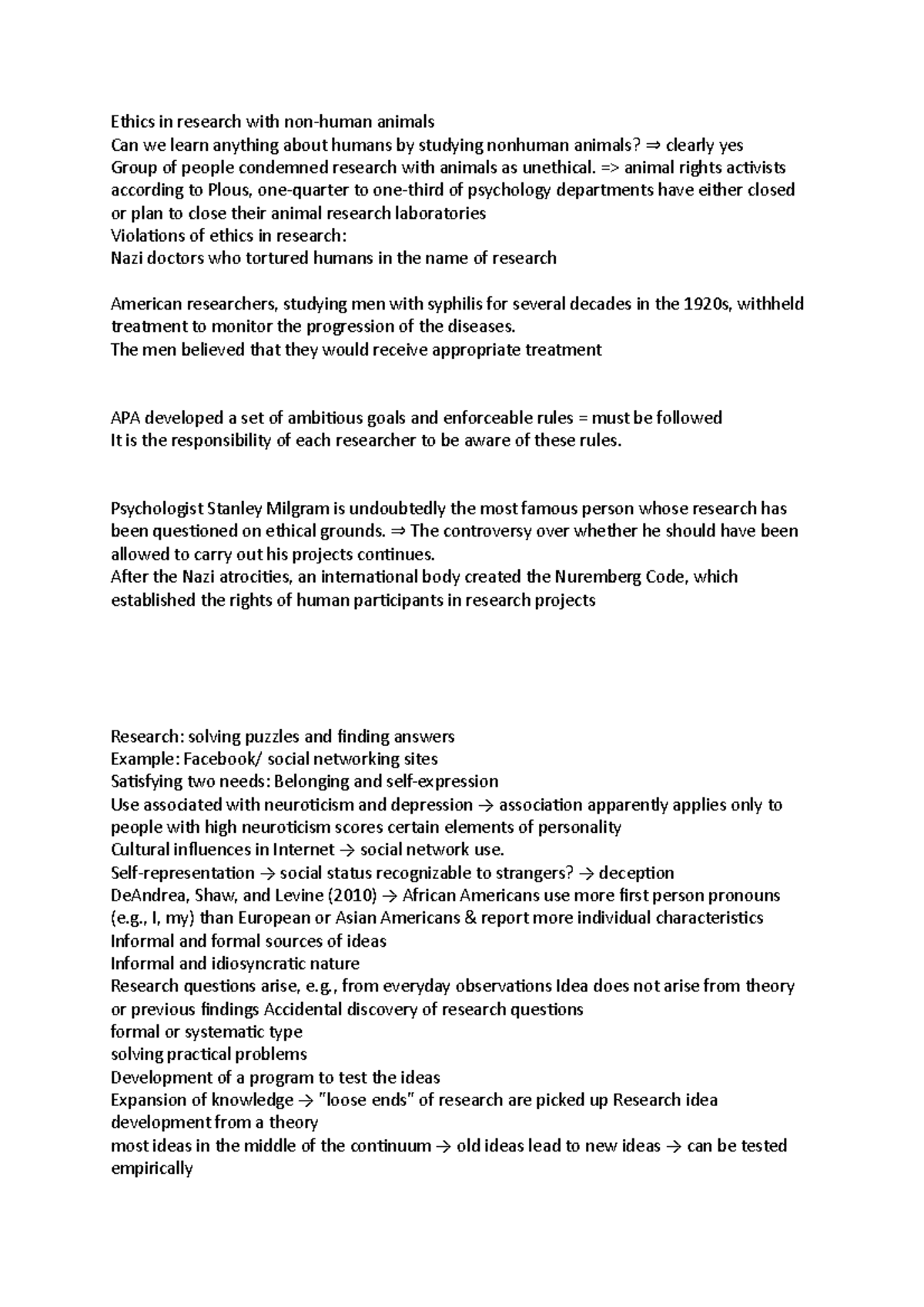 Ethics in research with non - Ethics in research with non-human animals ...