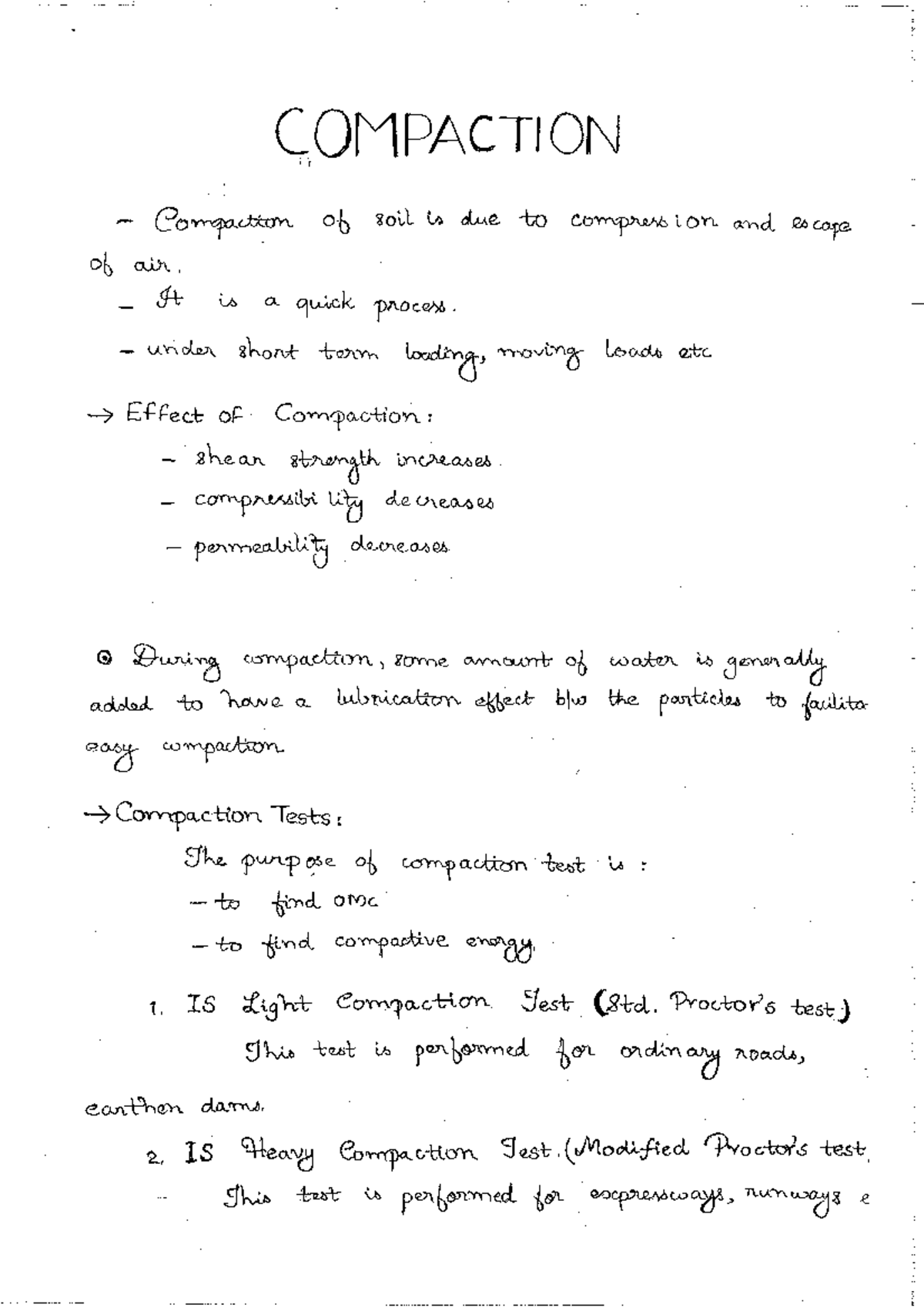 Soil compaction - geotechnical engineering - Studocu
