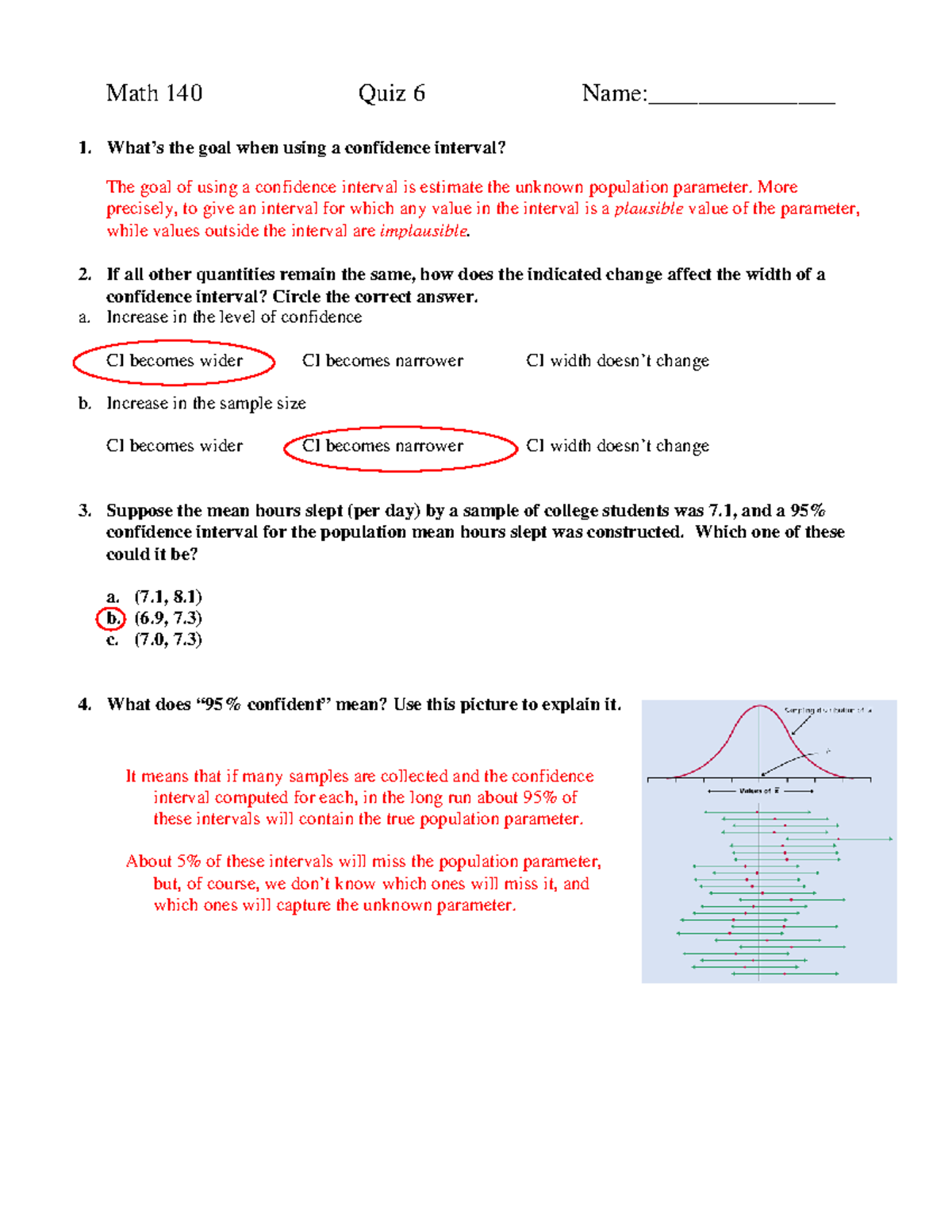 Quiz6S09Ans - Quiz with solutions - Math 140 Quiz 6 Name ...