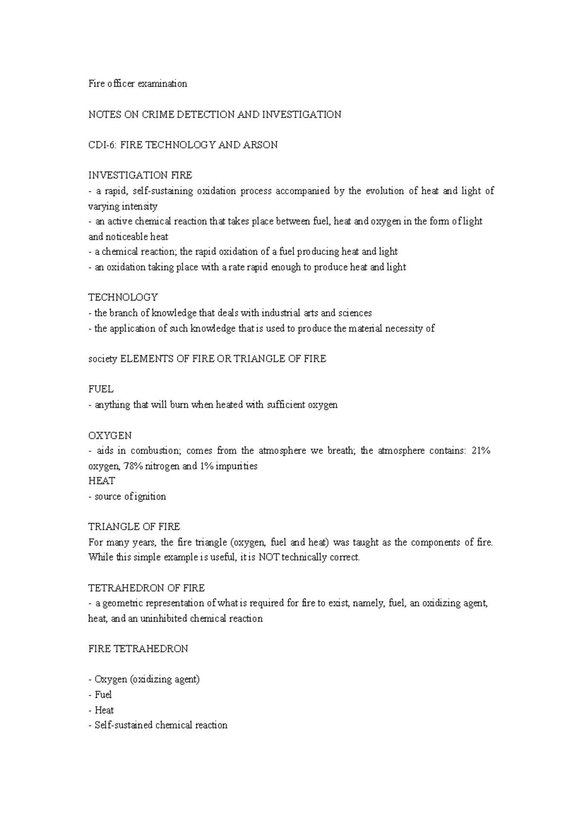 Fire officer reviewer 1 - Fire officer examination NOTES ON CRIME ...