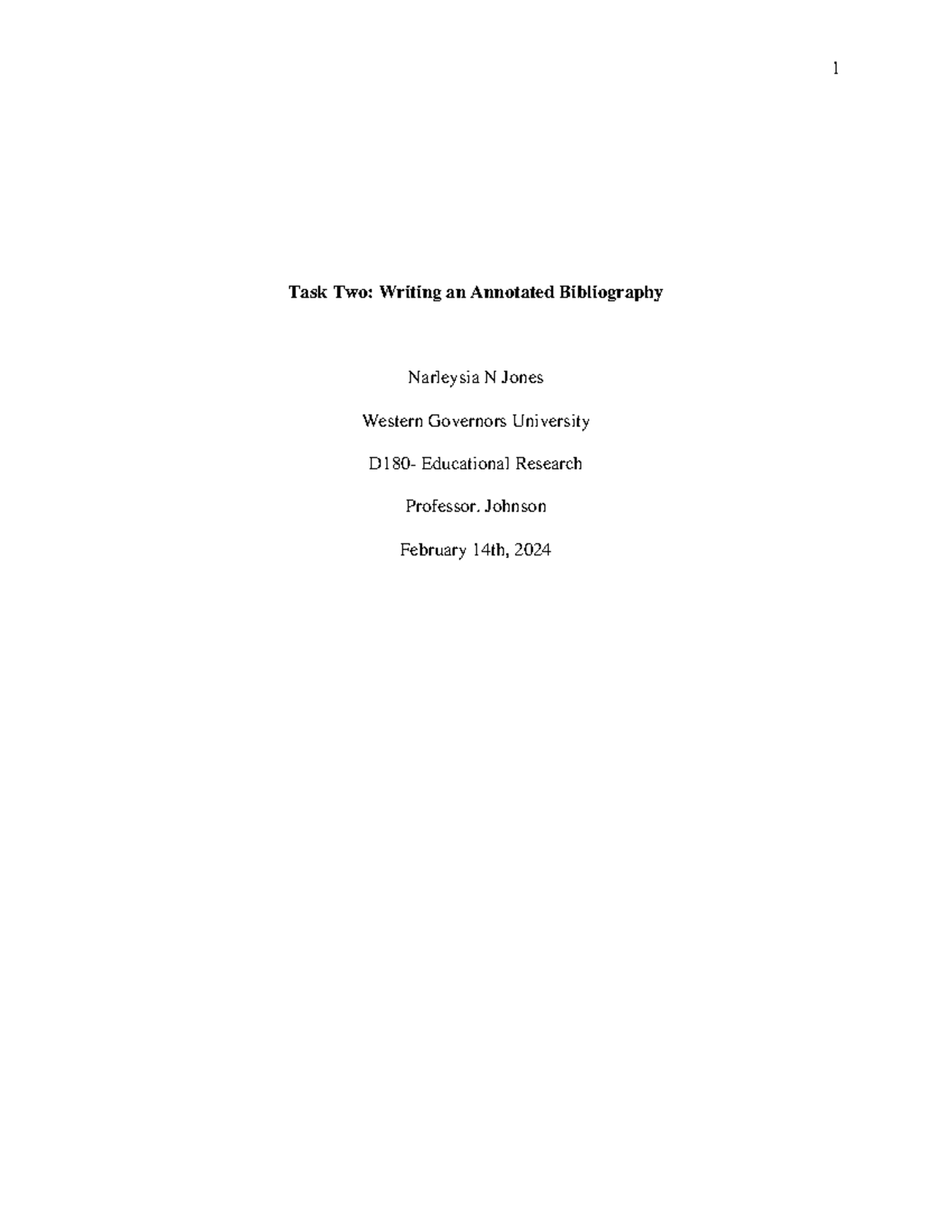 Bibliographynj - Annotated Bibliography - research topic - Task Two: Writing an Annotated - Studocu