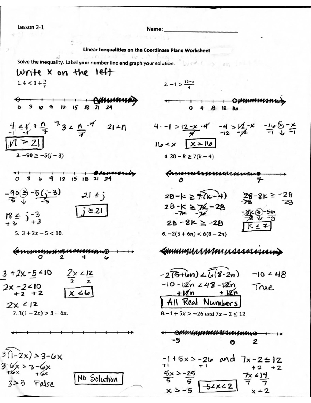 23-24 Alg 2 H 2-1 Key - These assignments are algebra 2 work but they ...
