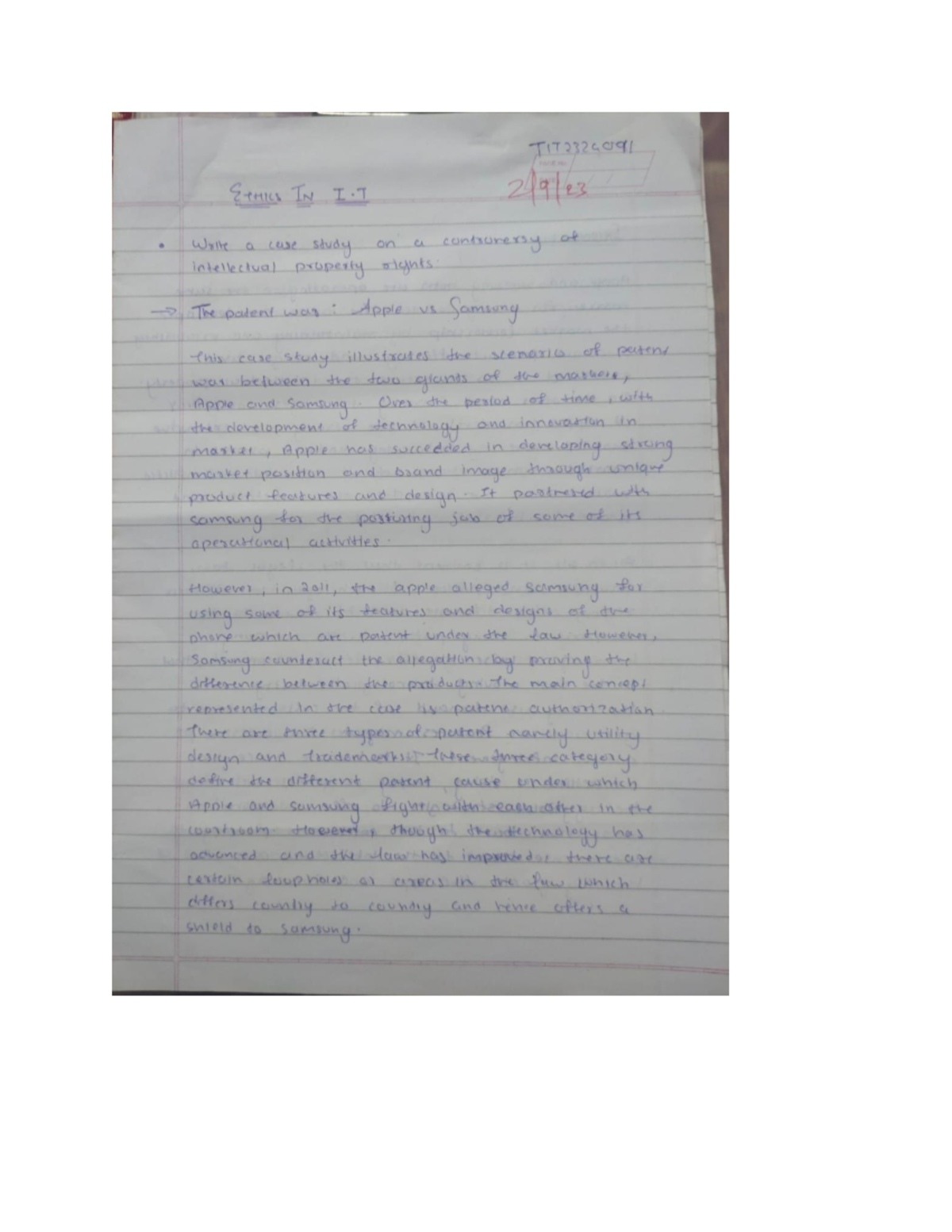 67 - Its a assi - Name: Chirag Raghu Poojari Roll no: TIT Case study ...