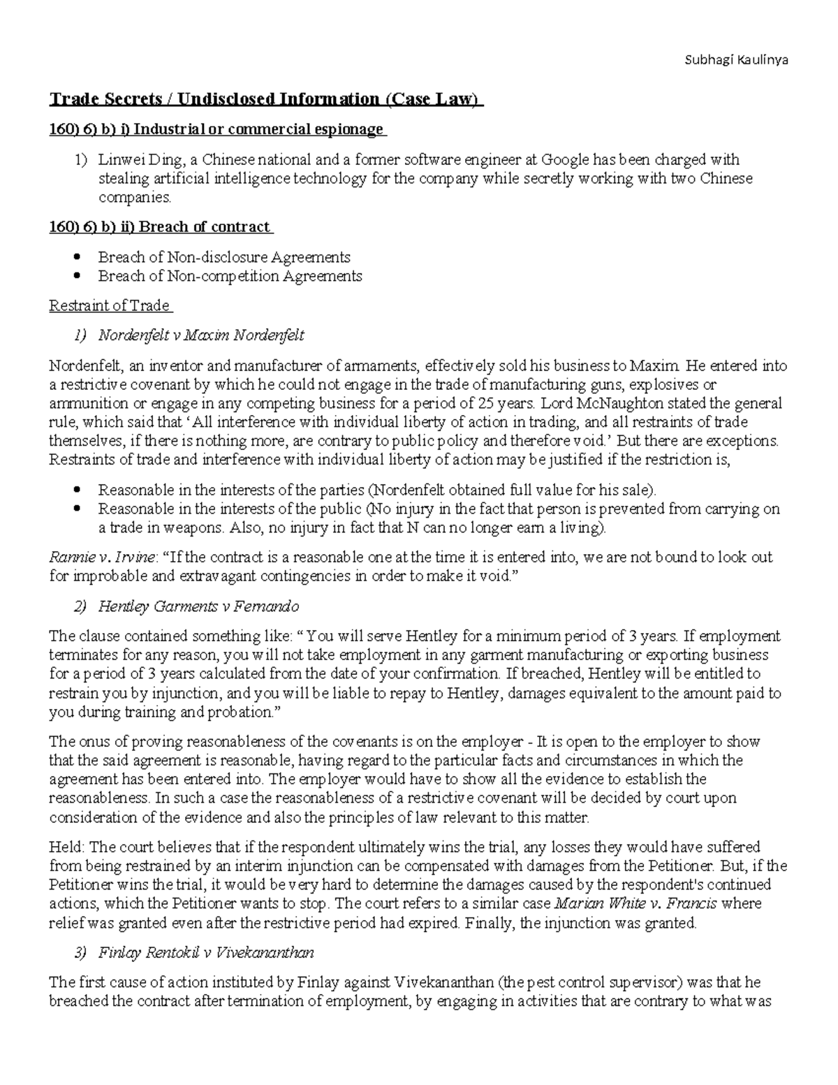 Trade Secrets by subhagi kaulinya - Trade Secrets / Undisclosed ...