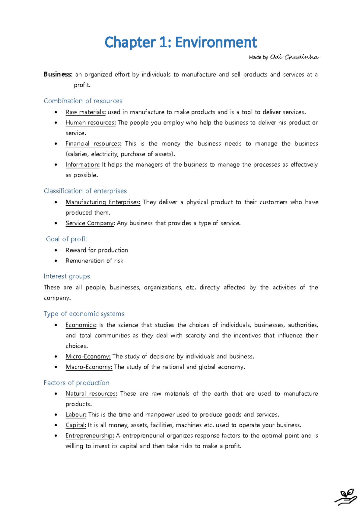 Chapter 1 - Environment - Chapter 1: Environment Made by Odi Chadinha ...