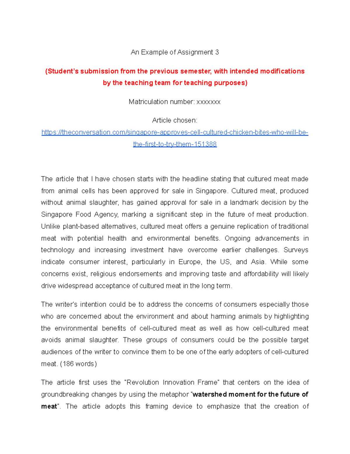 HSI2004 Assignment 3 Example - An Example of Assignment 3 (Student’s ...