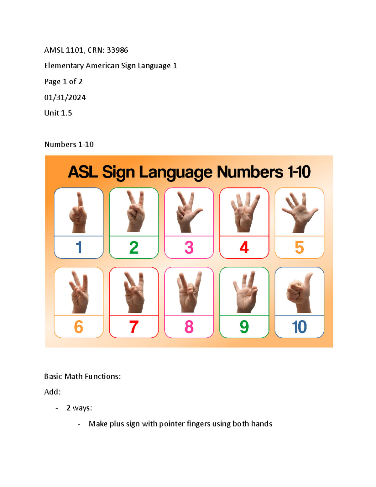 33986 Grant 01-31-24 - notes - ASL 1010 - AMSL 1101, CRN: 33986 ...