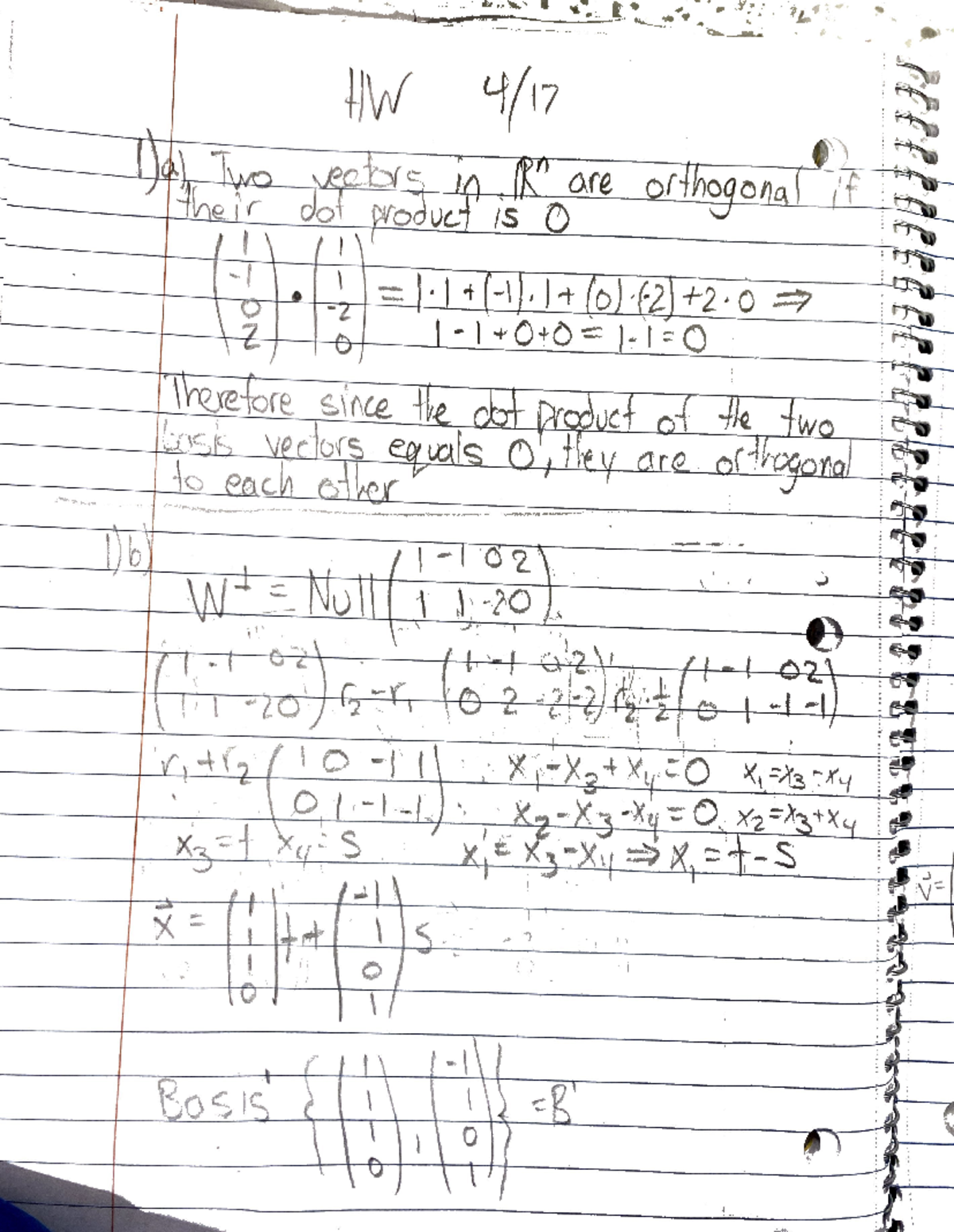 Linear algebra HW - Studocu