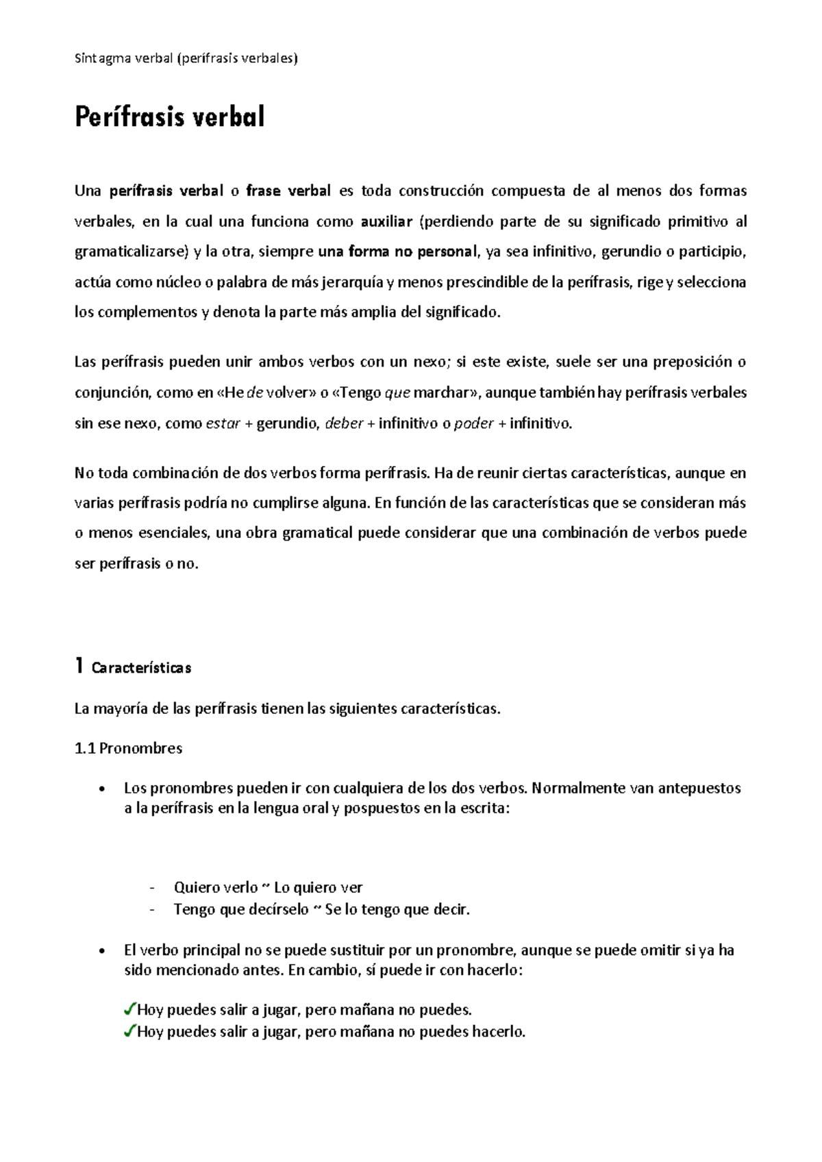 2º Verbo Y PV-2 Perifrasis Verbales - Perífrasis verbal Una perífrasis ...