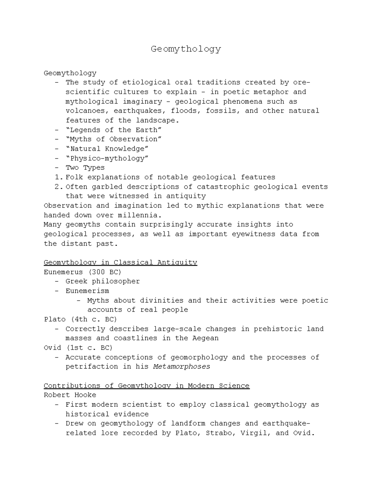Geomythology - Professor Guyant - Geomythology Geomythology - The study ...