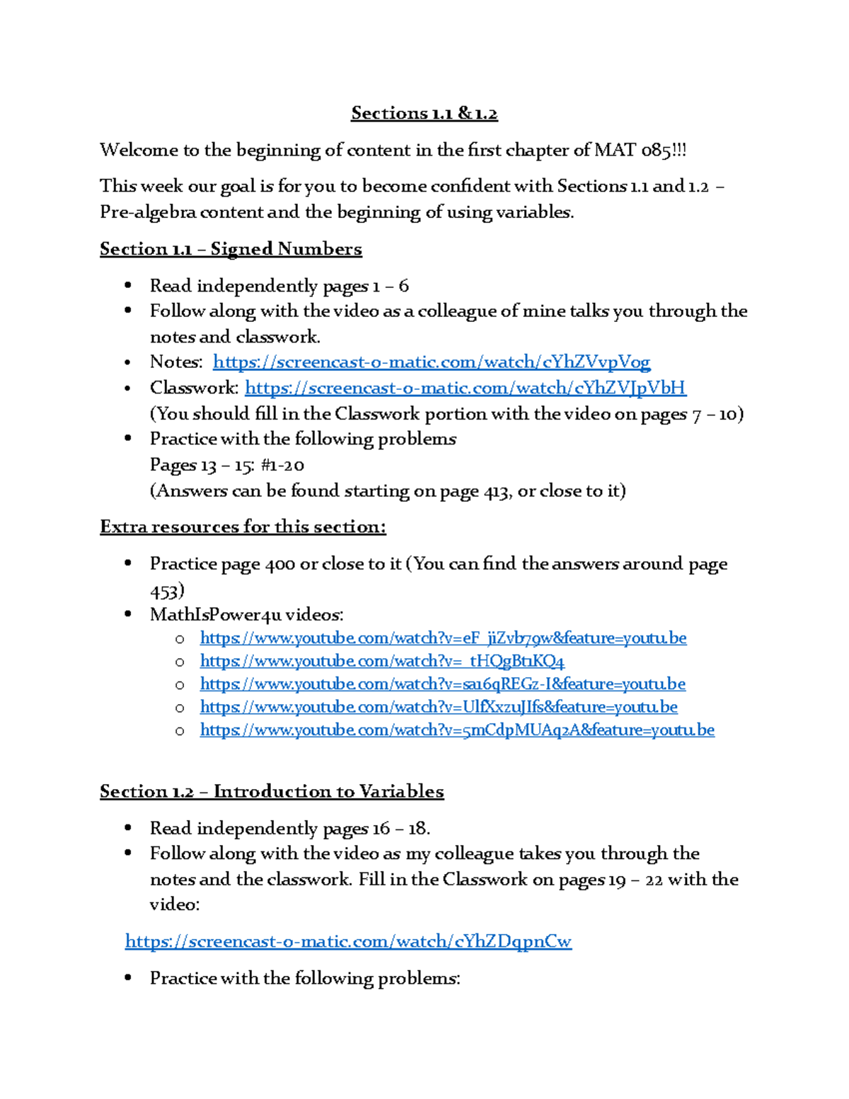 Sections 1 - essay - Sections 1 & 1. Welcome to the beginning of ...
