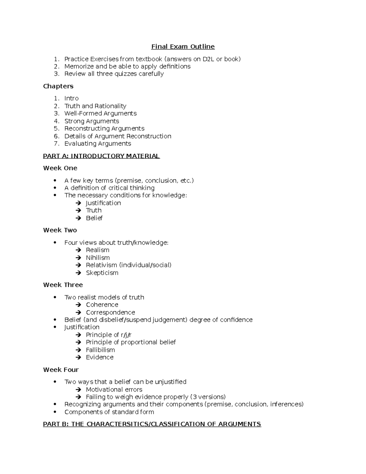 Final Exam Notes 2020 - Final Exam Outline Practice Exercises from ...