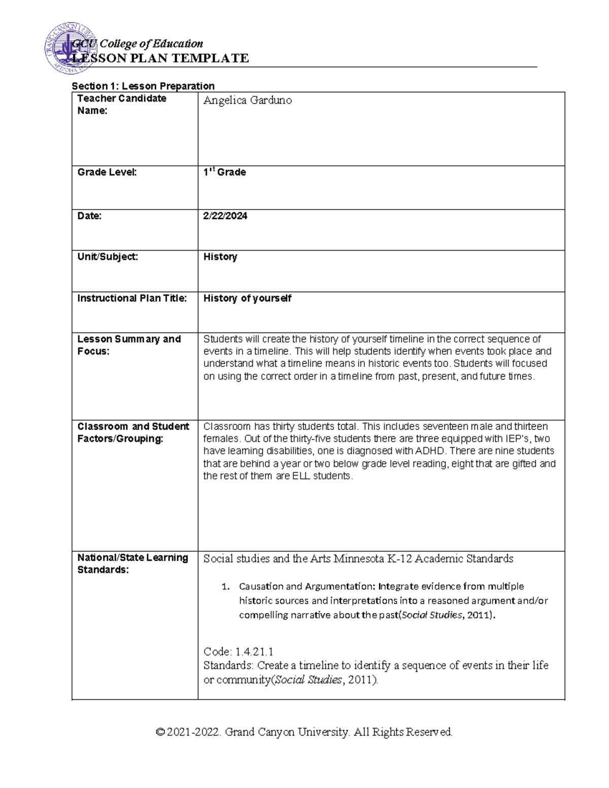 Coe-lesson-plan-template - LESSON PLAN TEMPLATE Section 1: Lesson Preparation Teacher Candidate ...
