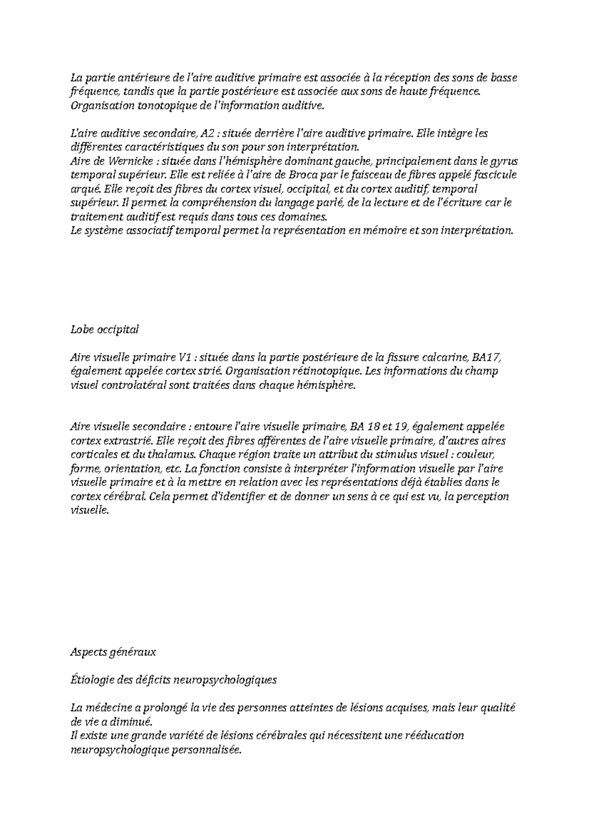 La partie antérieure - Psychologie : Neuropsychologie - La partie ...