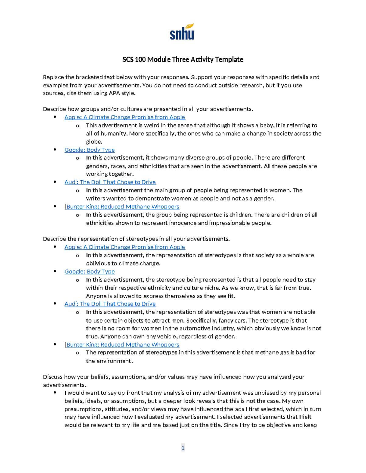 SCS 100 3-2 - work - SCS 100 Module Three Activity Template Replace the ...