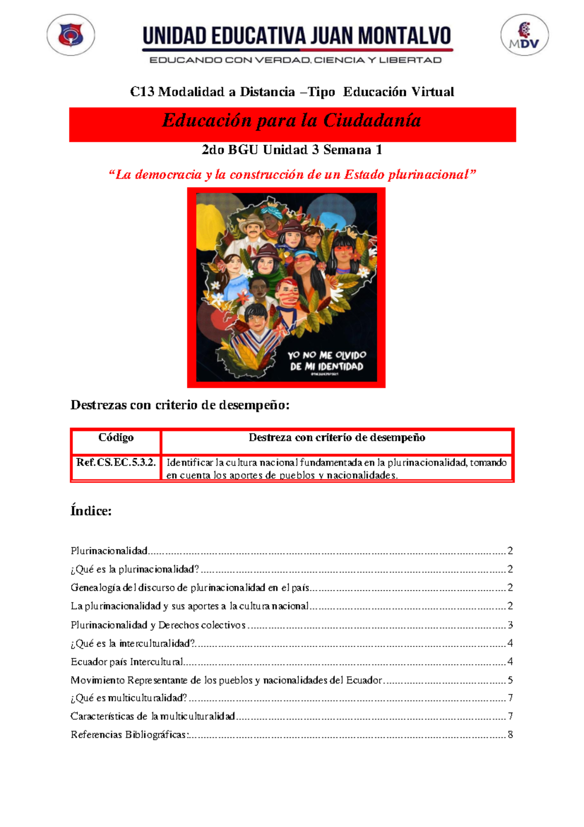 Guía Ciudadanía 2do BGU U3 S1 - C1 3 Modalidad a Distancia – Tipo ...