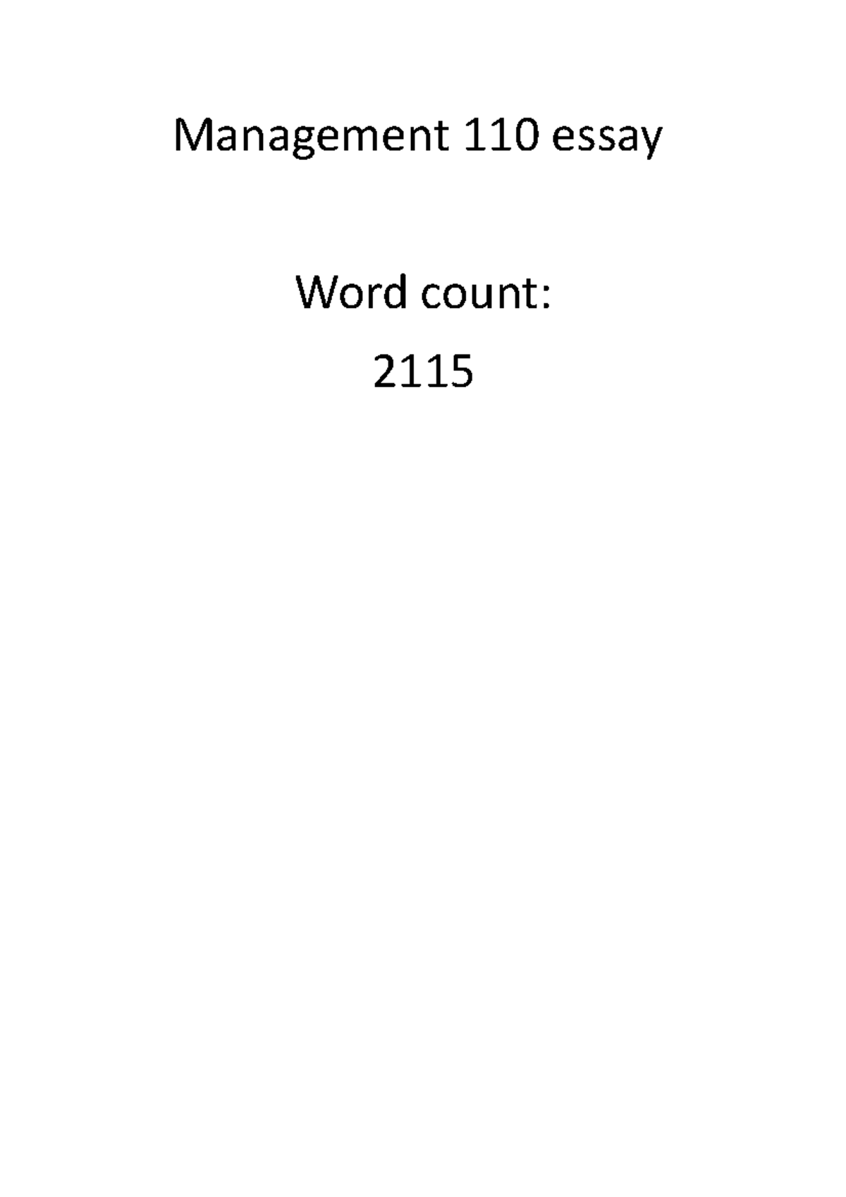 MNGT essay teams and teamwork - Management 110 essay Word count: 2115 ...