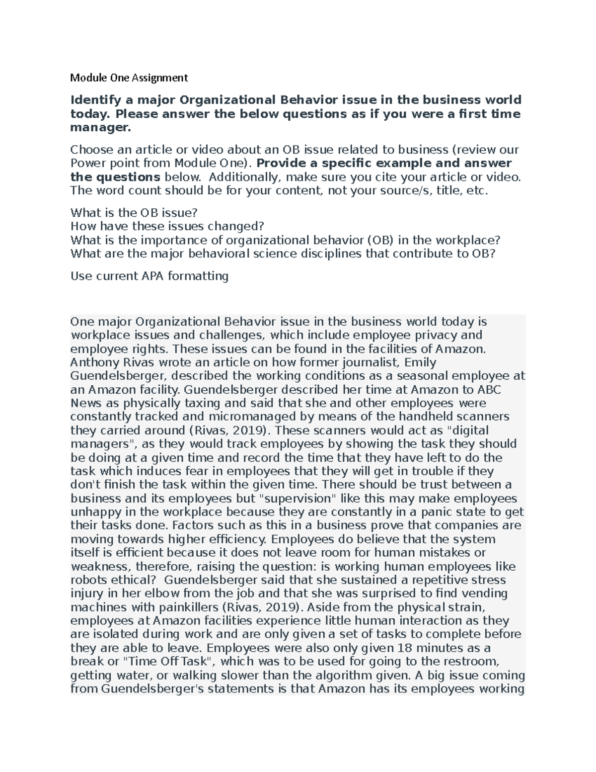 Module One Assignment - Module One Assignment Identify a major ...