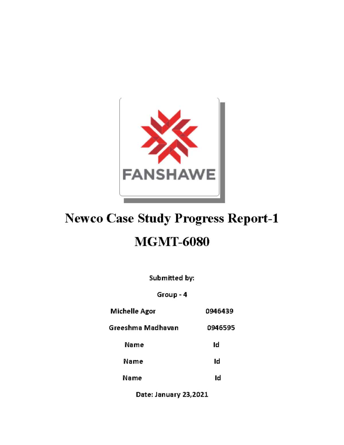 Case Study Contract - Mandatory Assignment - Newco Case Study Progress ...