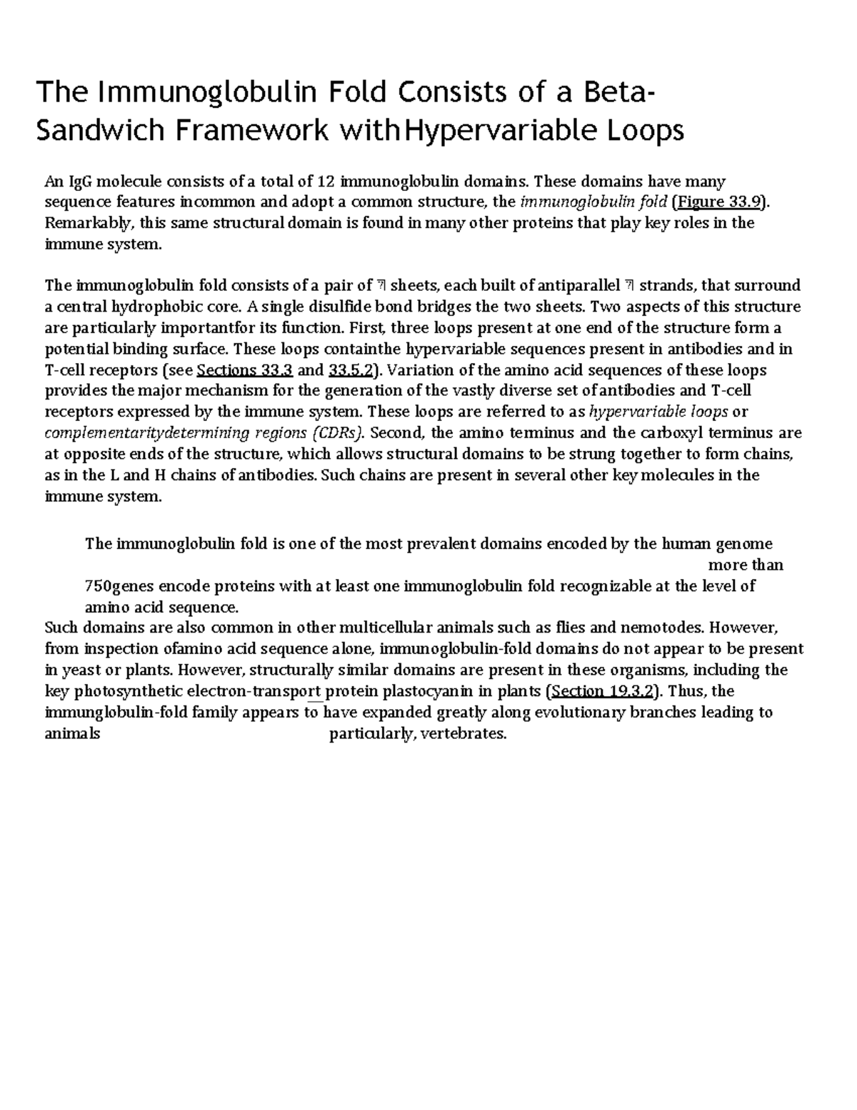 The Immunoglobulin Fold Consists of a Beta - The Immunoglobulin Fold ...