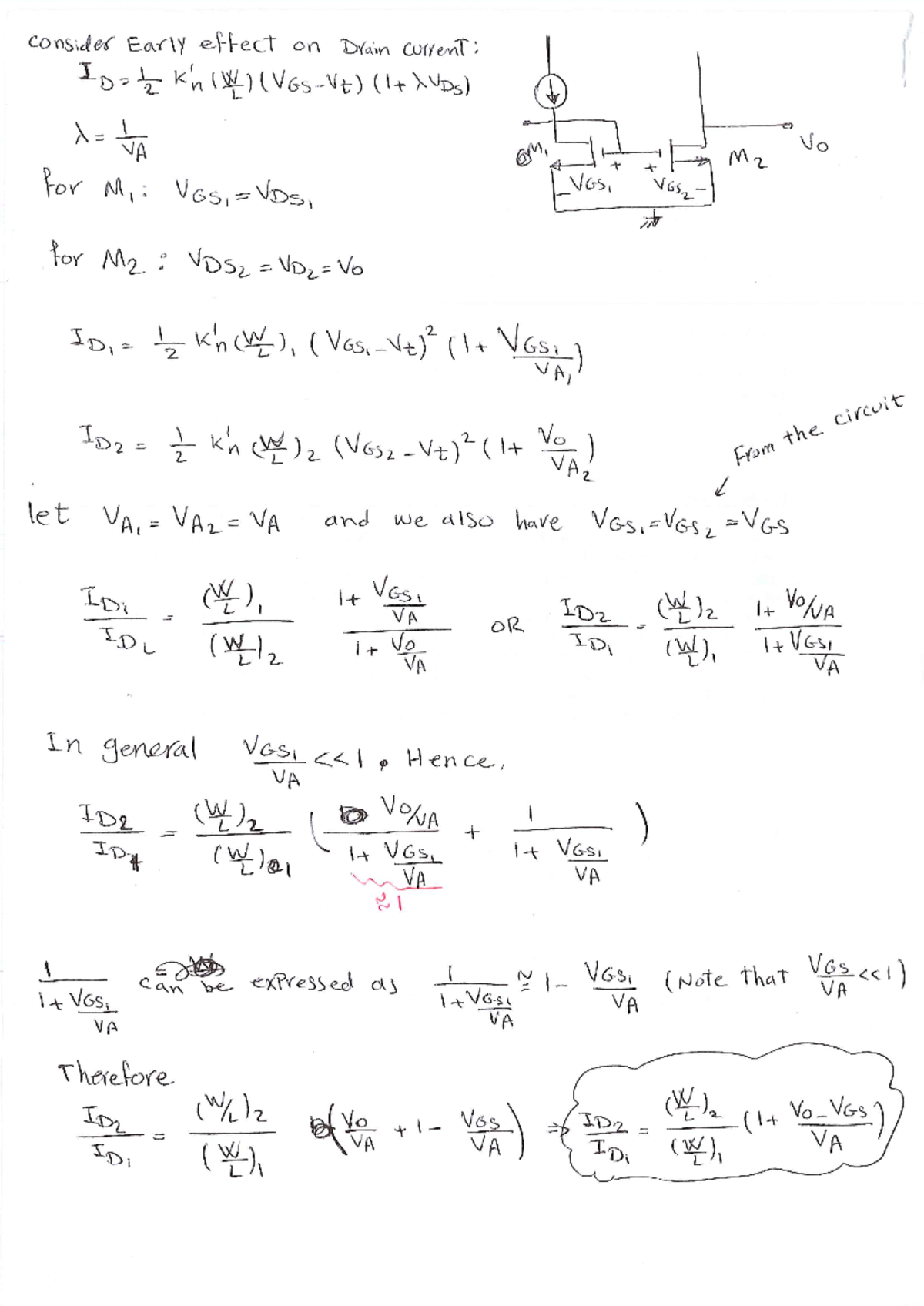 Current mirror Early effect - Electronic Circuit - Studocu