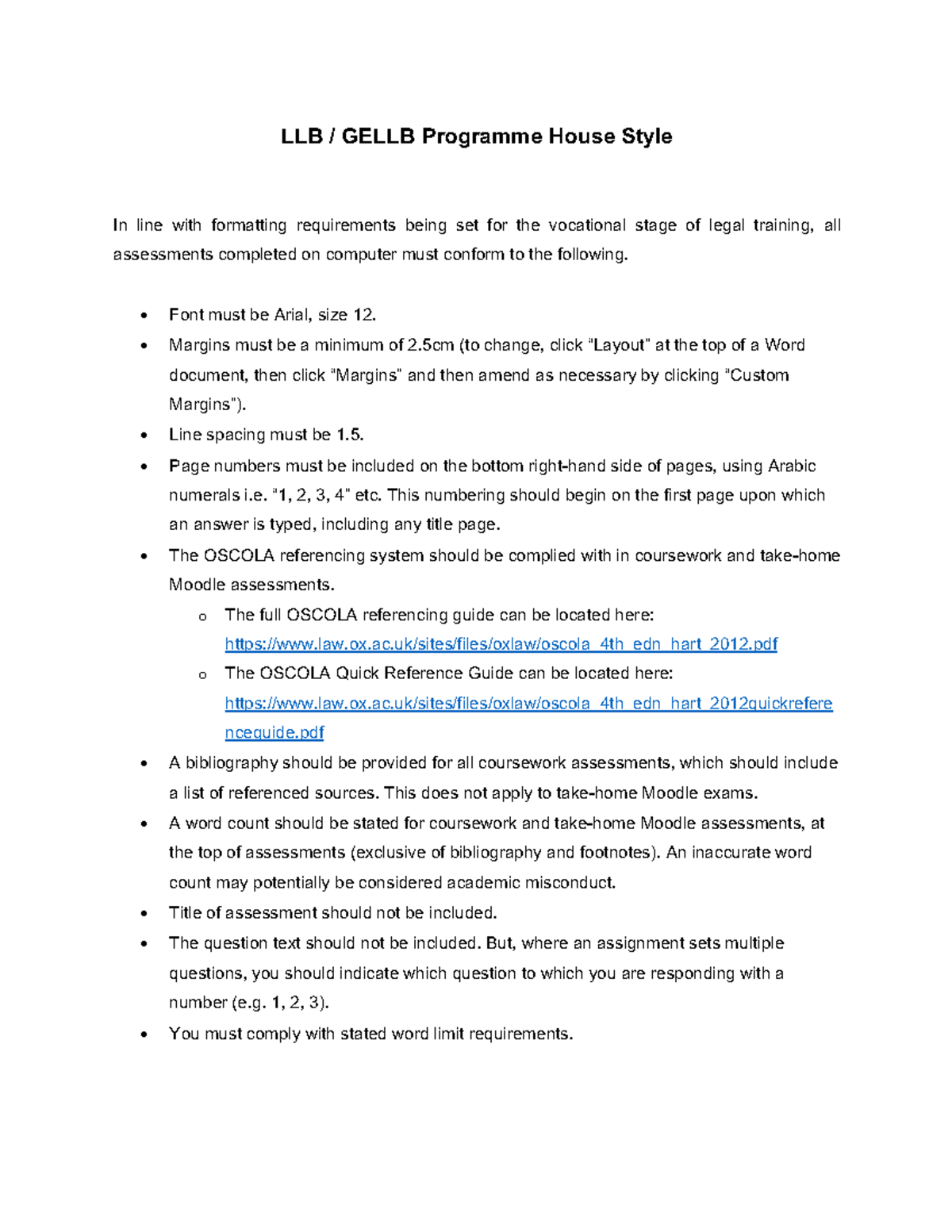 House style document - LLB / GELLB Programme House Style In line with ...