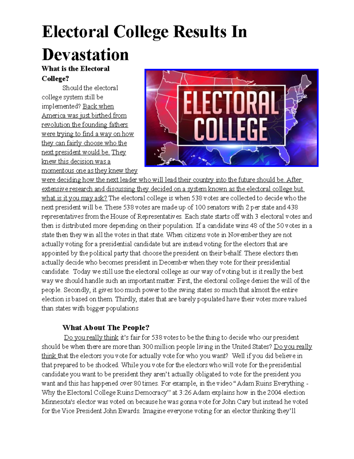 The Electoral College Newspaper - Electoral College Results In ...