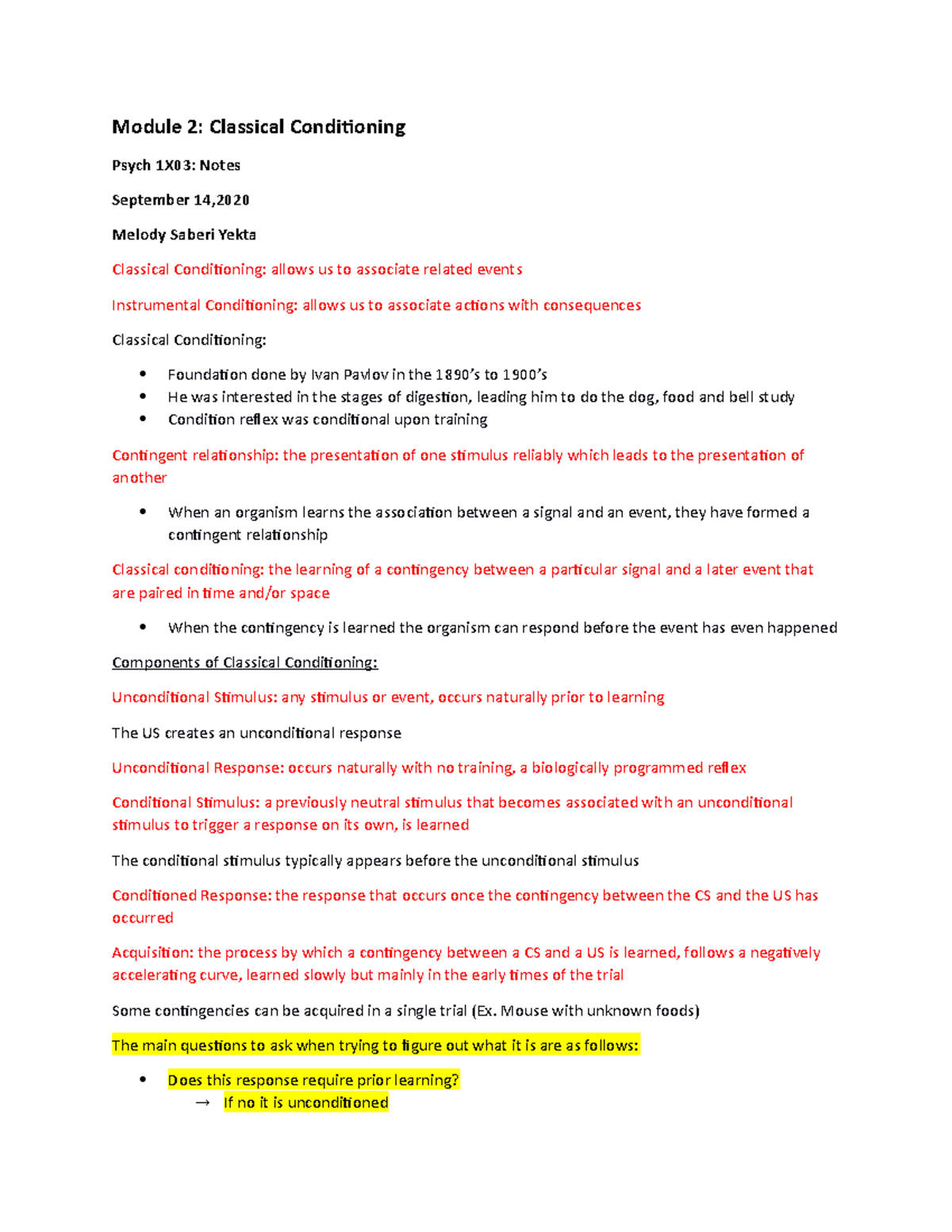 Module 2 - Classical Conditioning - Module 2: Classical Conditioning ...