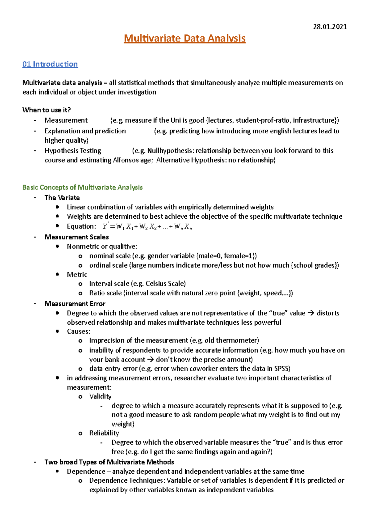 Zusafa Multivariate Data Analysis Part1 Multivariate Data Analysis 01 Introduction