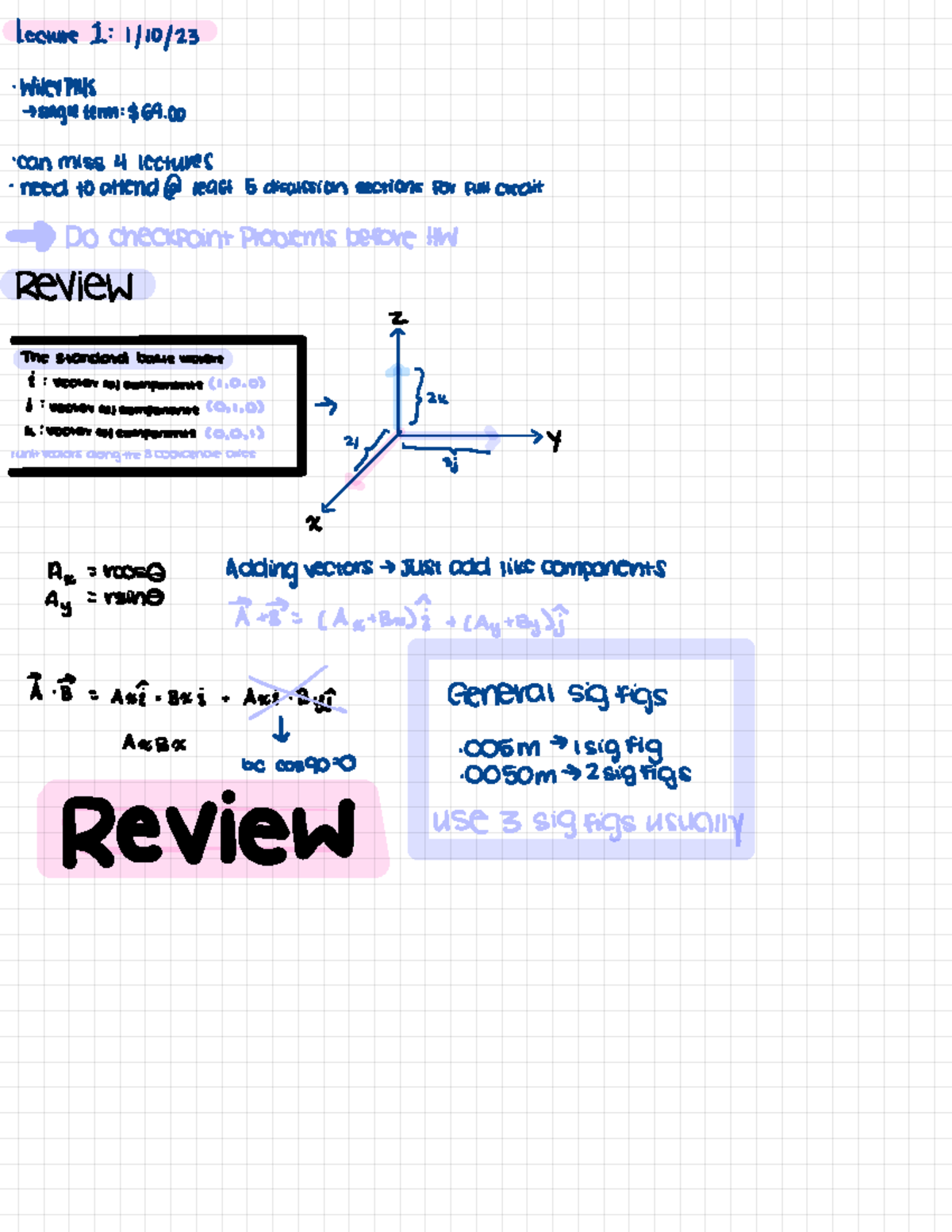 Physics 2B Lecture Notes - Lecture 1: 1/10/ ·WileXPlUS -> single term ...