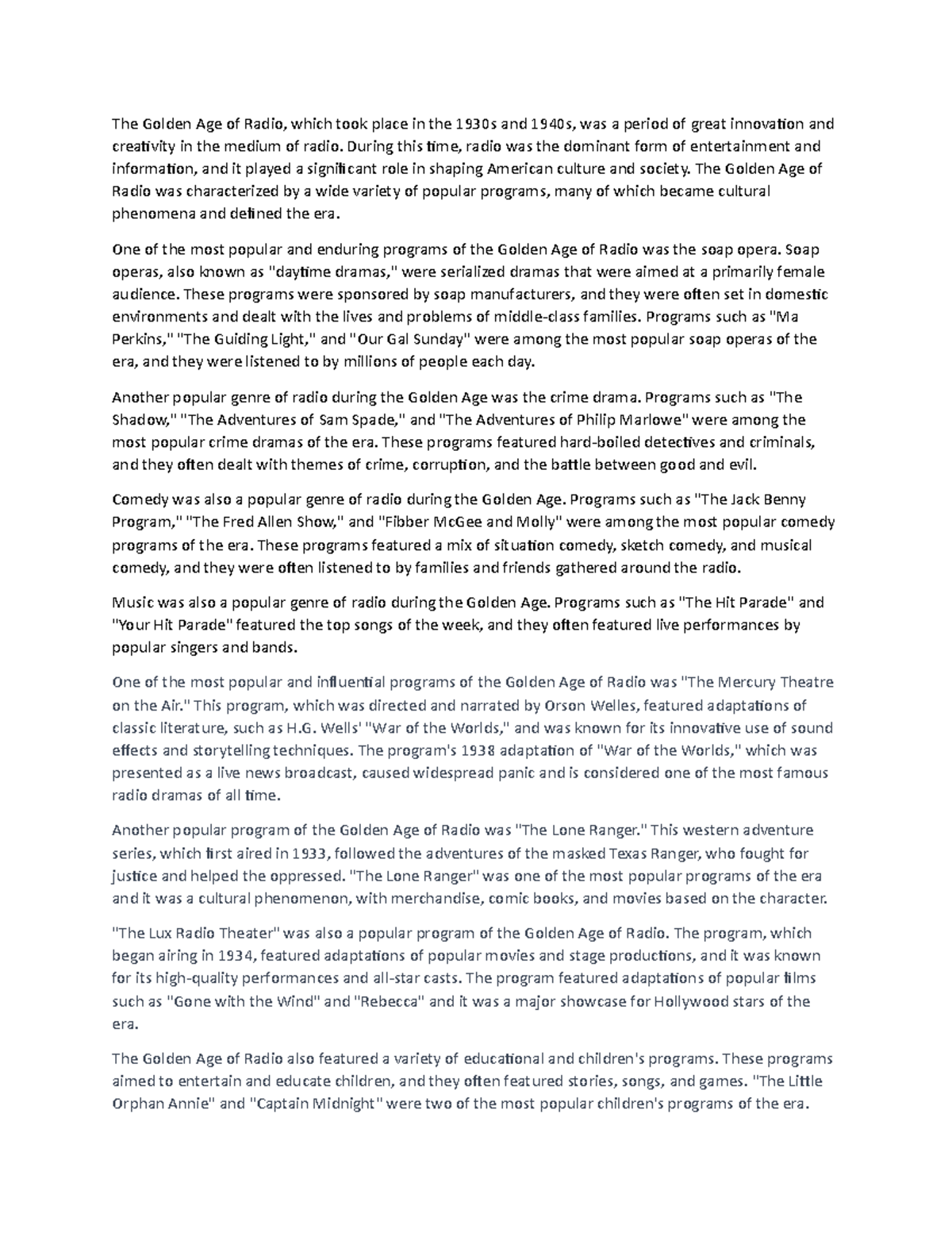 26. The Golden Age of Radio and its popular program - The Golden Age of ...