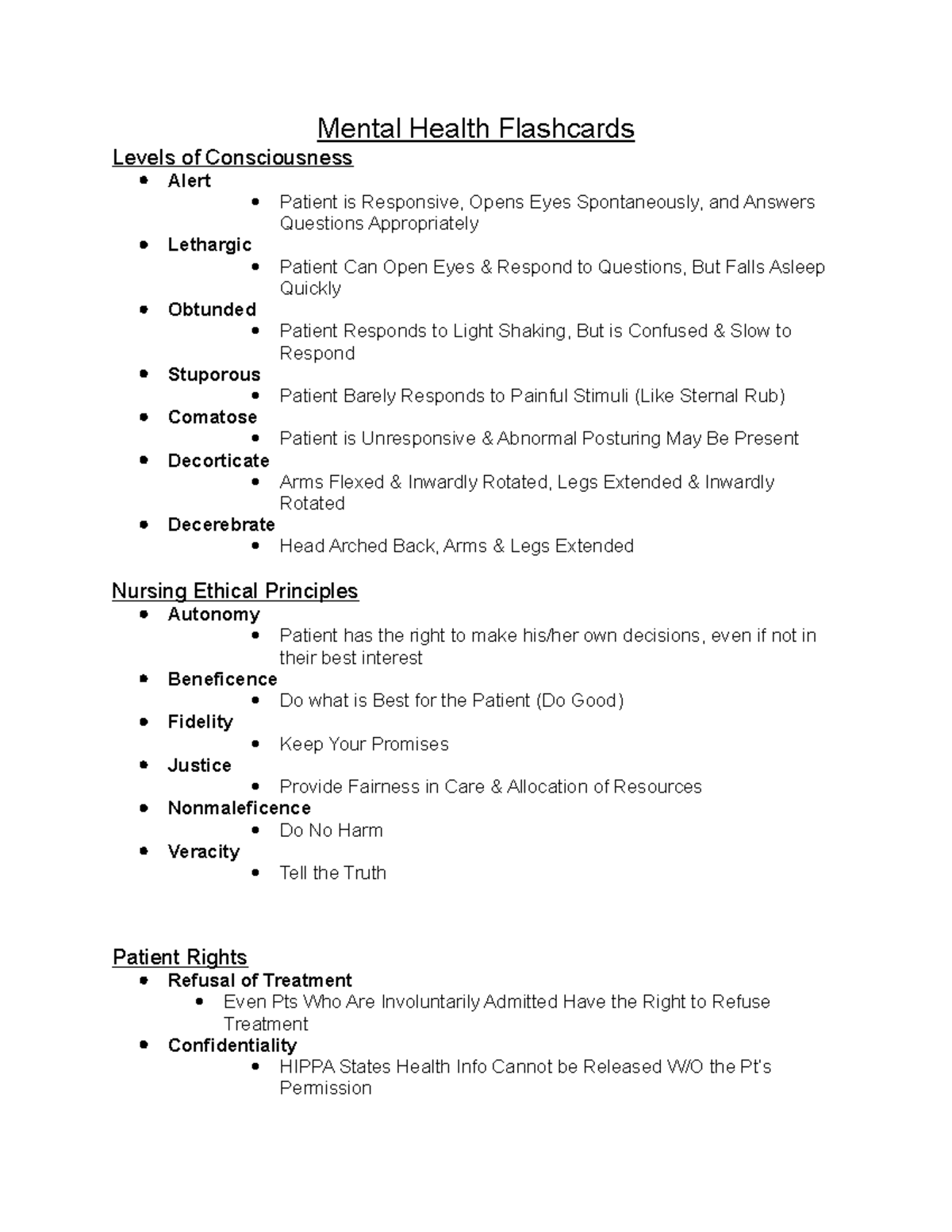 Mental Health Flashcards.docx · version 1 - Mental Health Flashcards ...