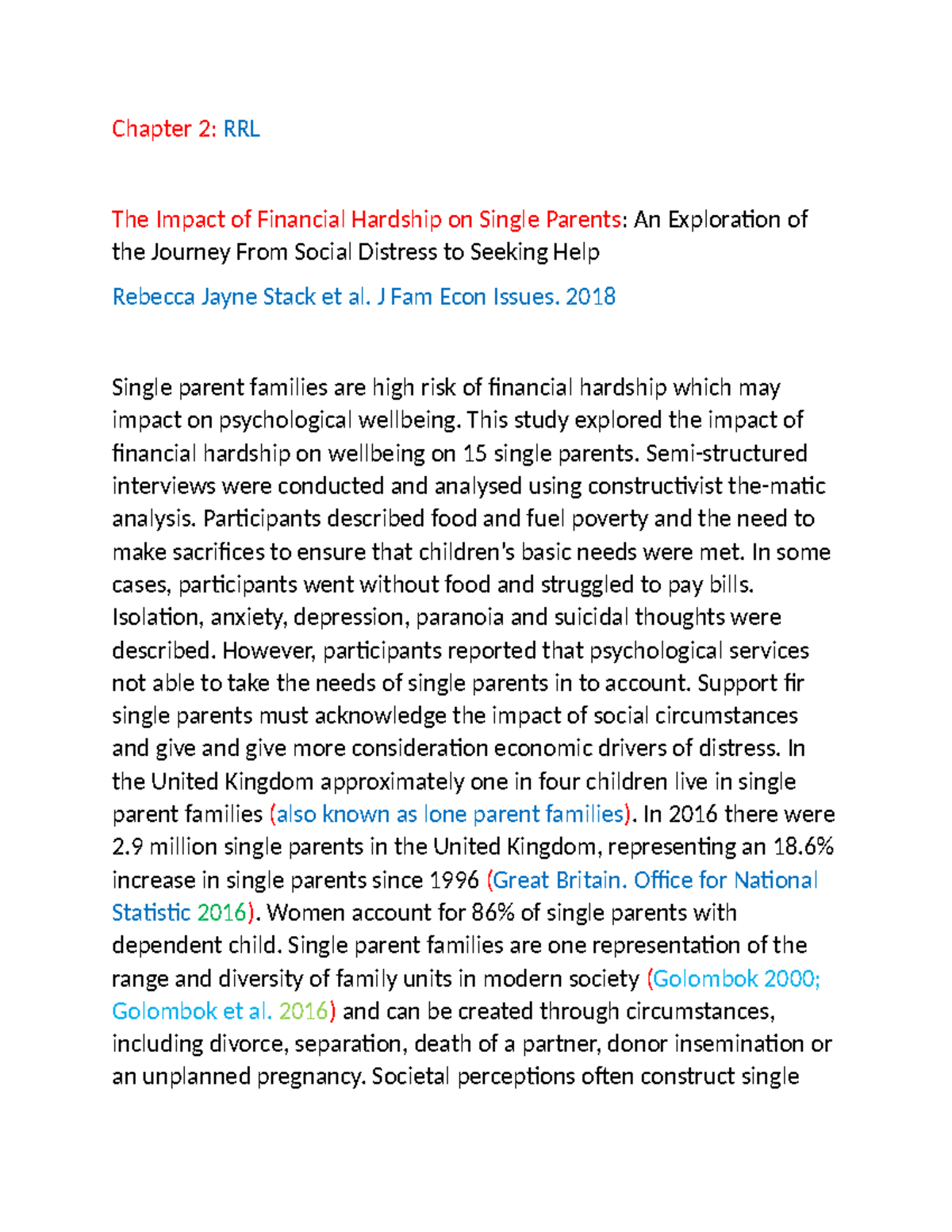 Chapter 2 - helper - Chapter 2: RRL The Impact of Financial Hardship on ...
