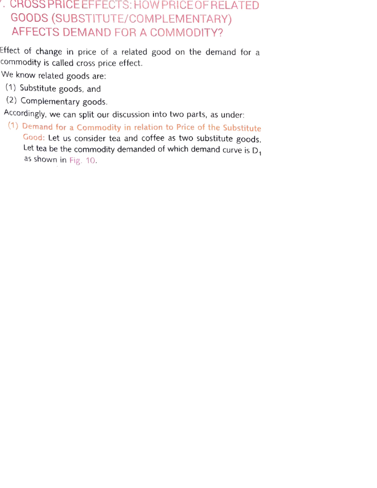 Cross Price Effect - Best notes - Bachelor of Commerce - Studocu