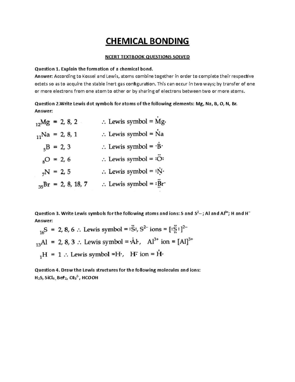 Chemical Bonding - fgbn sert shre56h45 eahed dhe 5e h - CHEMICAL ...