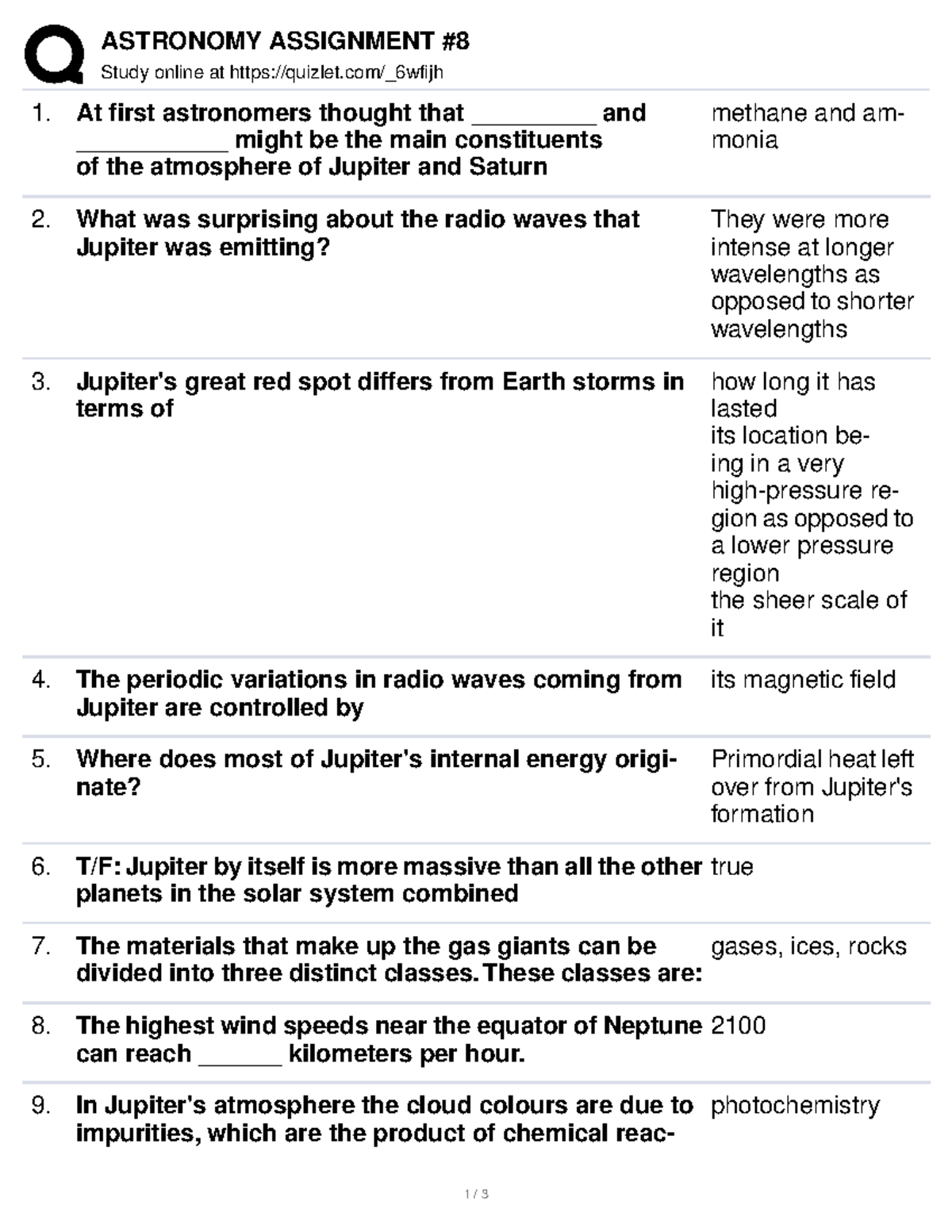 Assignment Eight - ASTRONOMY ASSIGNMENT Study online at quizlet/_6wfijh ...