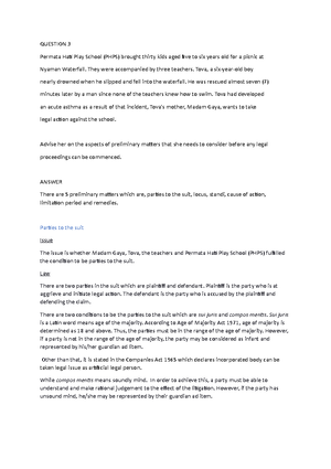 LAW033 PYQ Practice Answer Sample 1 - Hasya Amirah Helmee PI007K A ...