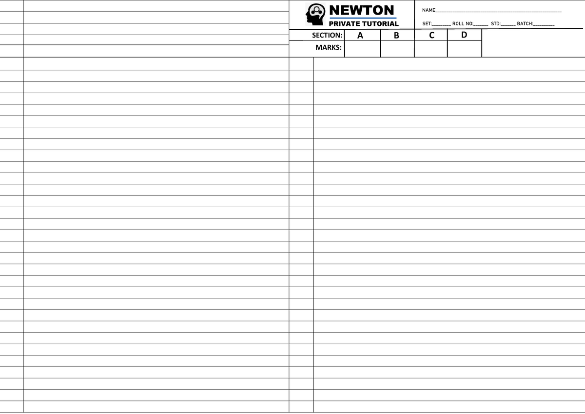 2 PAGE Answersheet Newton - Mathematics: Applications and ...