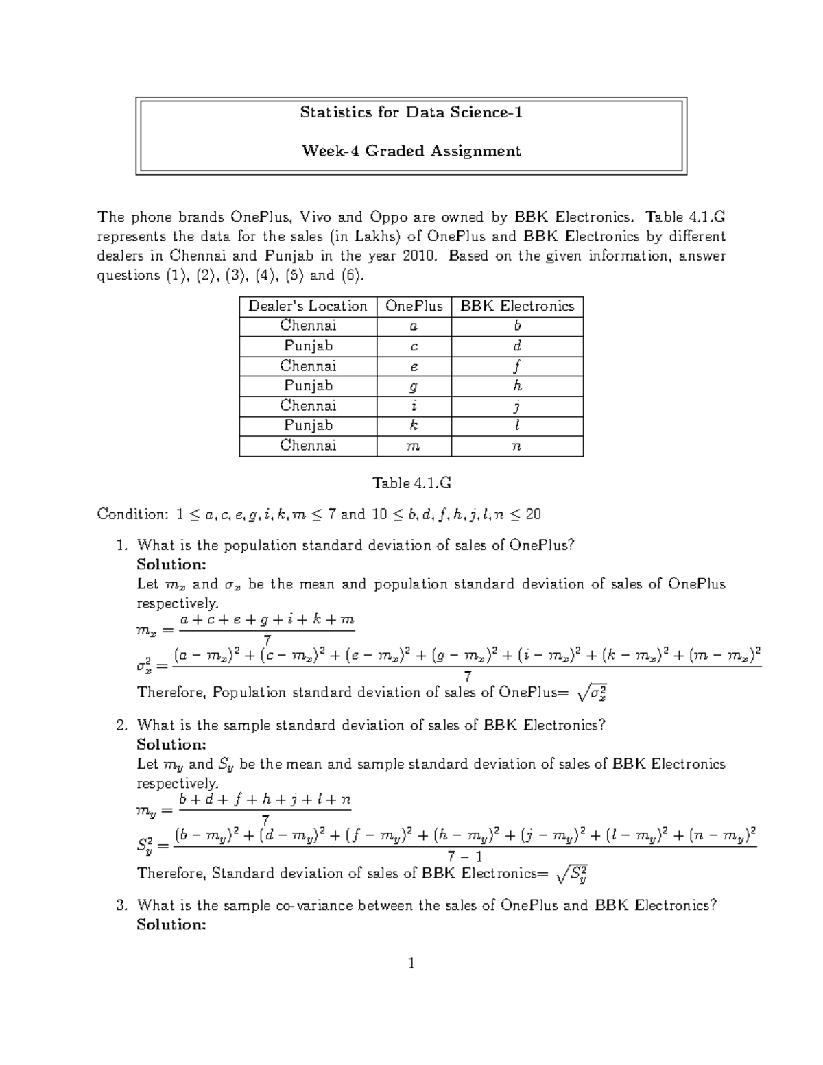 Stats 1 Week 4 GA (Ace Grade) - Statistics for Data Science- Week-4 Graded Assignment The phone ...