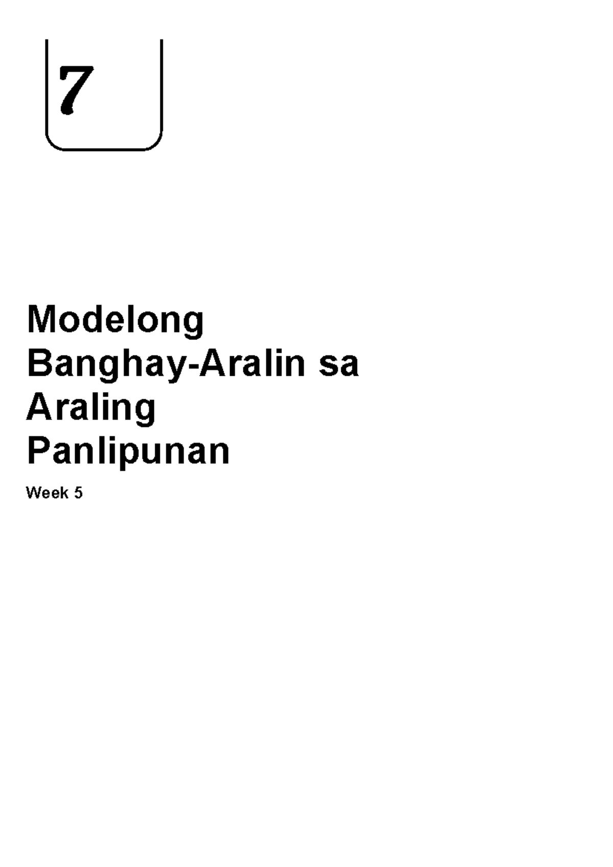 Q1 LE AP 7 Lesson 5 Week 5 - ksmkjdxbh - 7 Modelong Banghay-Aralin sa Araling Panlipunan Week 5 ...
