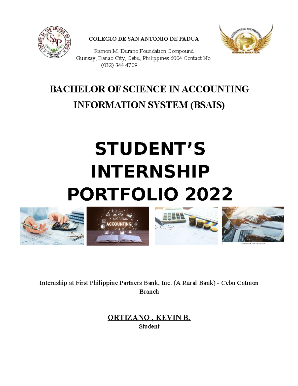 OJT Portfolio kevin 1 - welcome - COLEGIO DE SAN ANTONIO DE PADUA Ramon ...